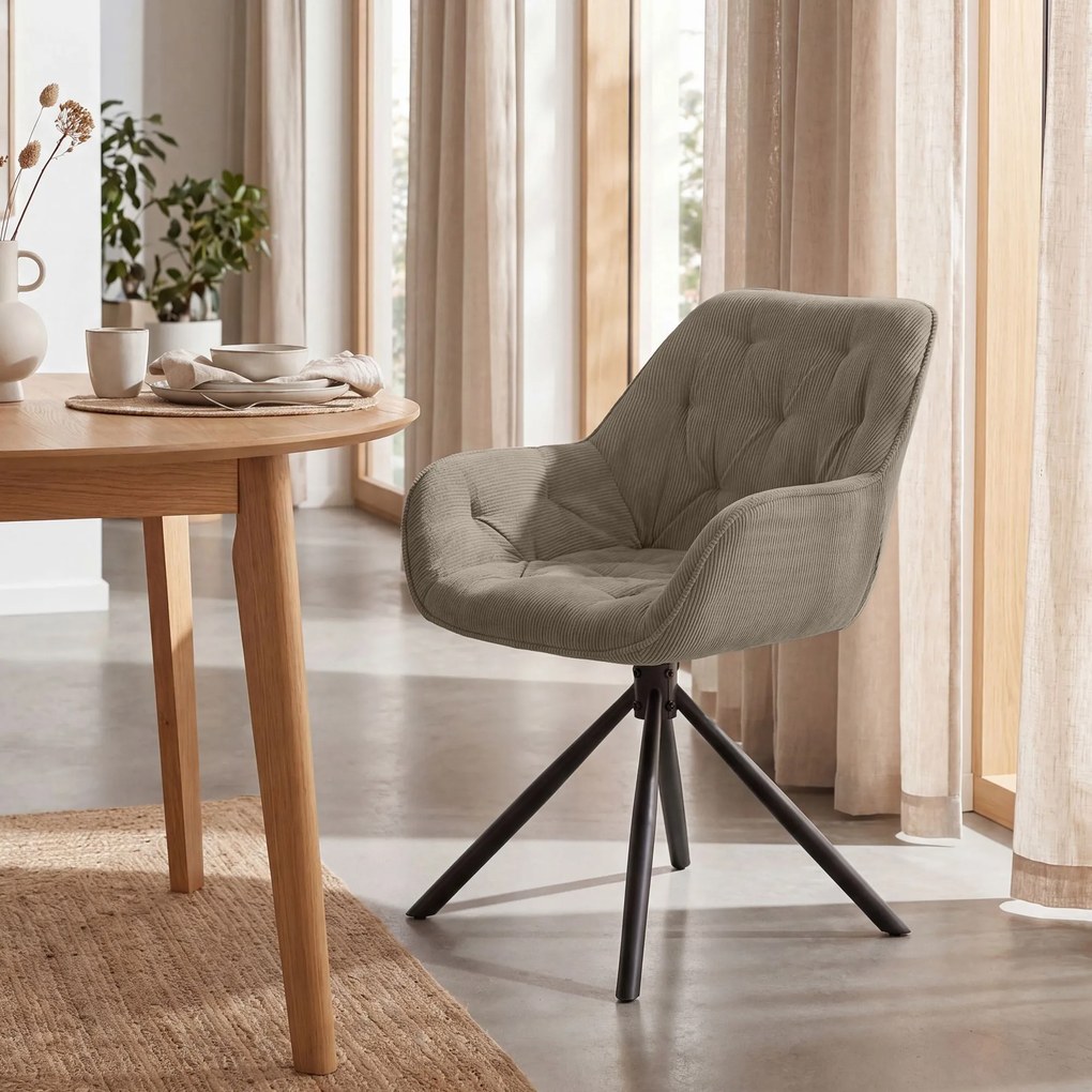 Jídelní židle Rimio manšestr – taupe