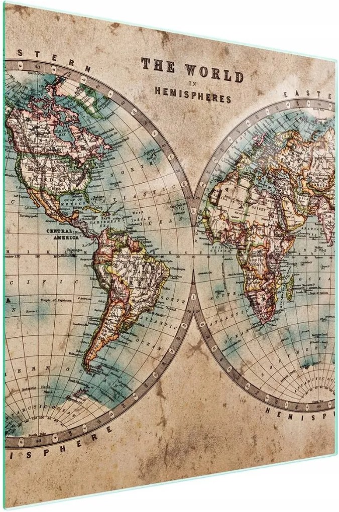 Skleněná Krájecí Deska 45x52 Mapa Tvrzené Sklo 7v1
