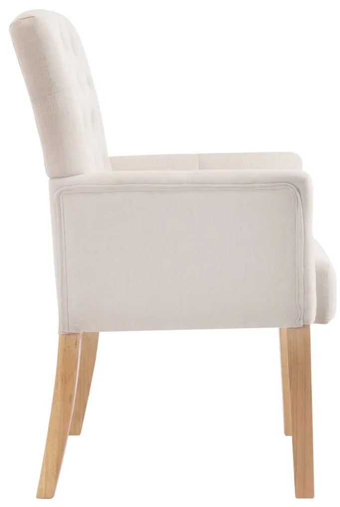 Jídelní židle s područkami béžová textil - Default Title