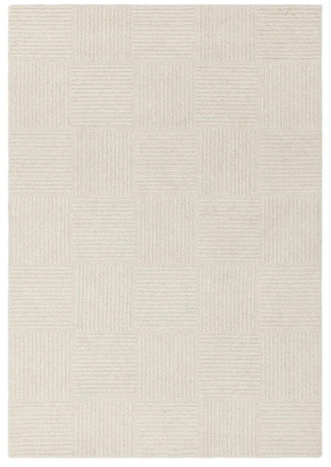 Slonovinový ručně tkaný vlněný koberec 160x230 cm Zennith Grid – Asiatic Carpets