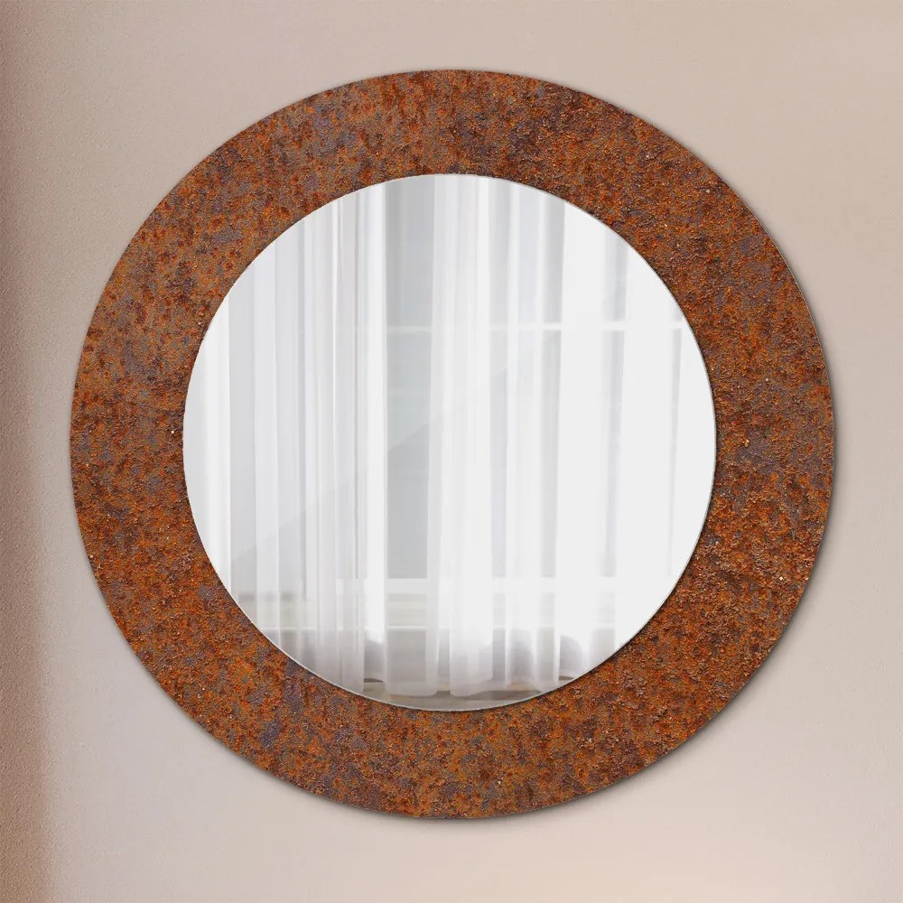 Kulaté dekorační zrcadlo Rezavý kov