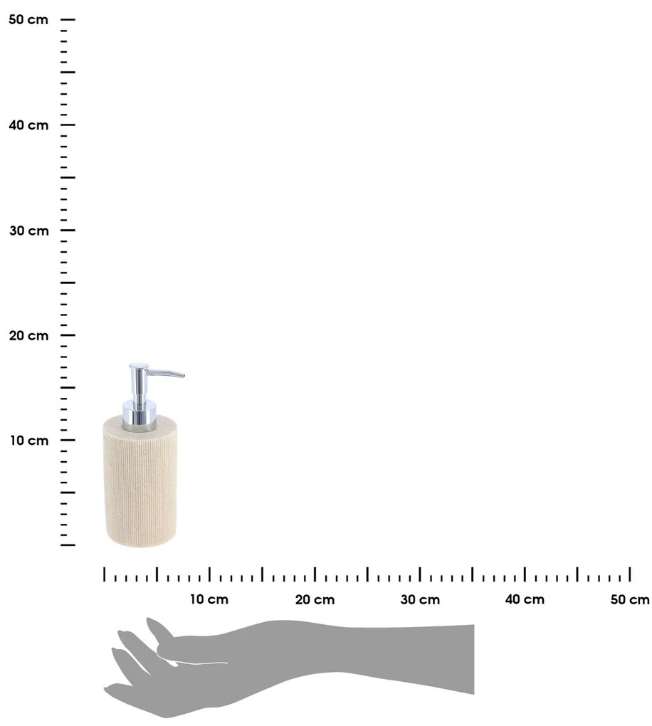 Dávkovač mýdla Porzio, písková/s chromovými prvky, 310 ml