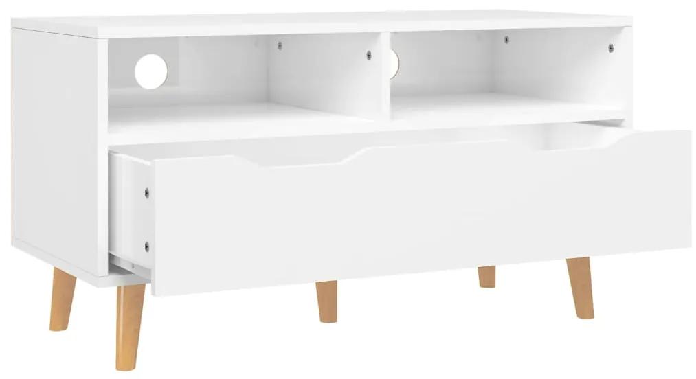 TV skříňka bílá vysoký lesk 90 x 40 x 48,5 cm kompozitní dřevo - Default Title