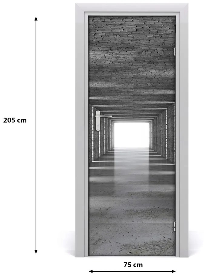 Samolepící fototapeta na dveře Tunel z cihel 75x205 cm