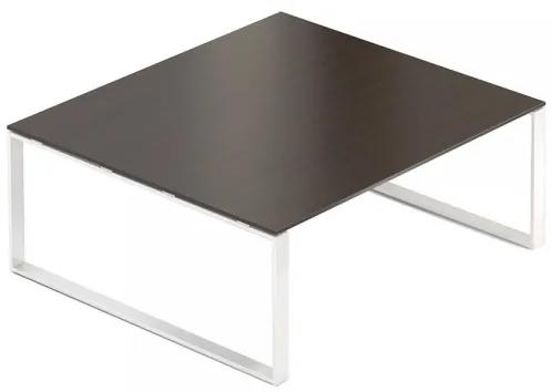 Jednací stůl Creator 180 x 160 cm, bílá podnož / Wenge