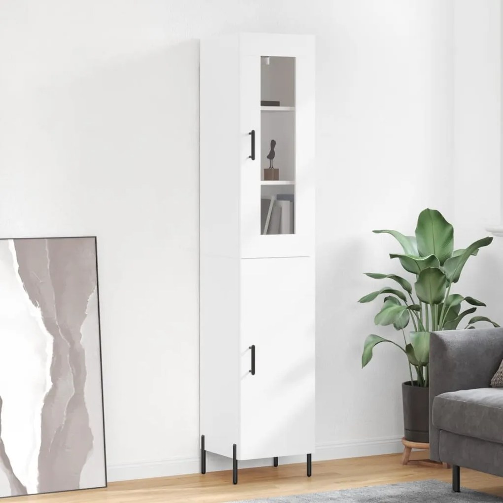 Skříň highboard bílá 34,5 x 34 x 180 cm kompozitní dřevo