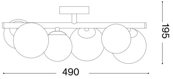 Ideal Lux - LED Přisazený lustr PERLAGE 6xG9/3W/230V 49 cm černá/kouřová