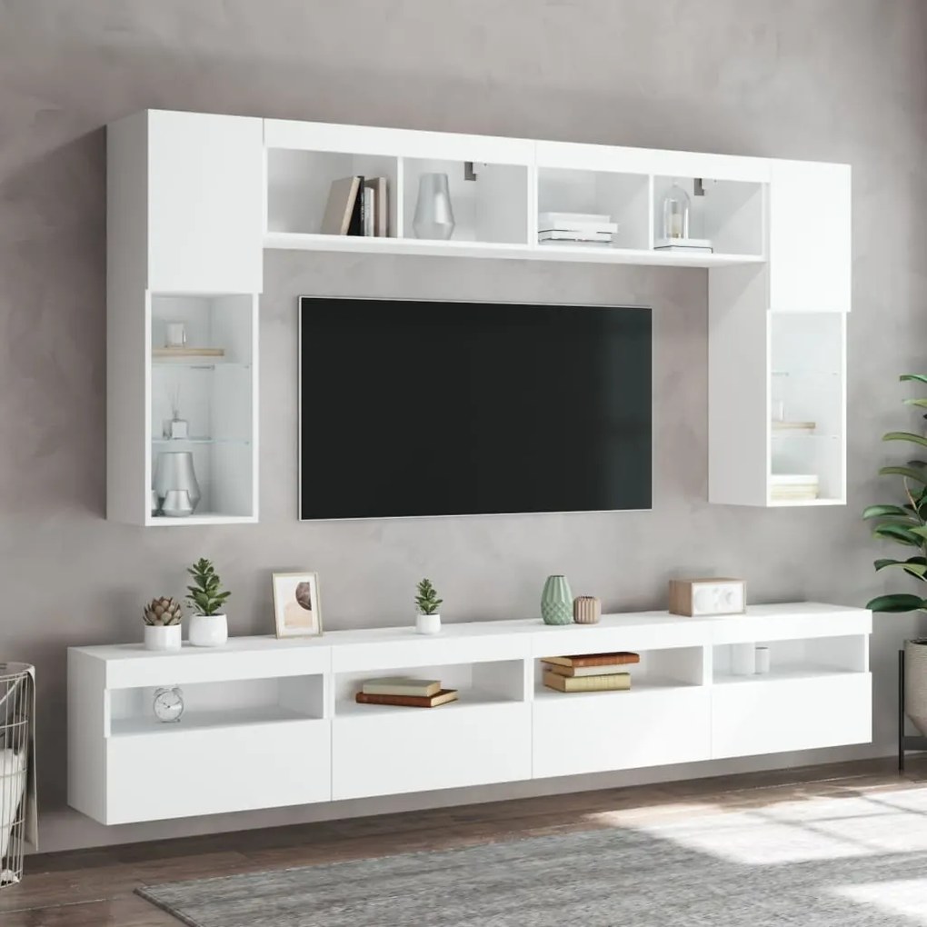 vidaXL Nástěnné TV skříňky s LED 2 ks 60 x 30 x 40 cm [837184] Barva: Betonová šedá