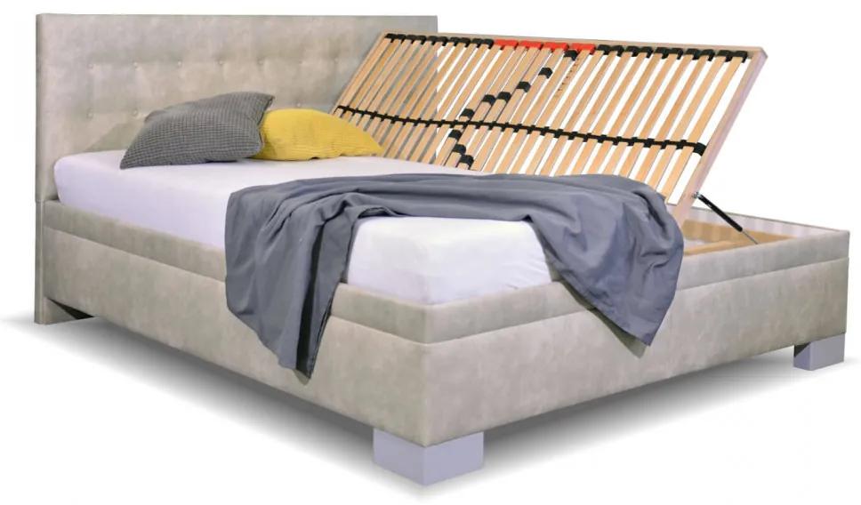 Zvýšená čalouněná postel Laterna, s úložným prostorem , 180x200 cm