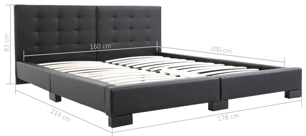 vidaXL Marketos Rám postele bez matrace černý, umělá kůže 200 x 160 cm