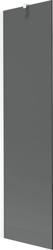 Mexen Next, vanová zástěna 1-křídlová 50 x 150 cm, fixní křídlo, 6 mm šedé sklo, bílý profil, 895-050-000-00-40-20