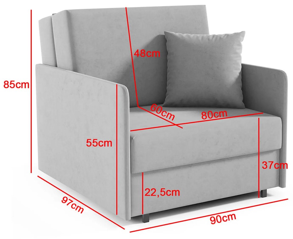 Rozkládací pohovka SALLY 169 Šedá