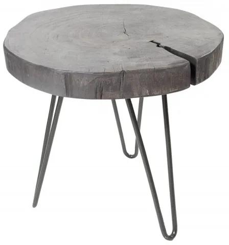 Moebel Living Odkládací stolek DORO 43cm, šedá akacie