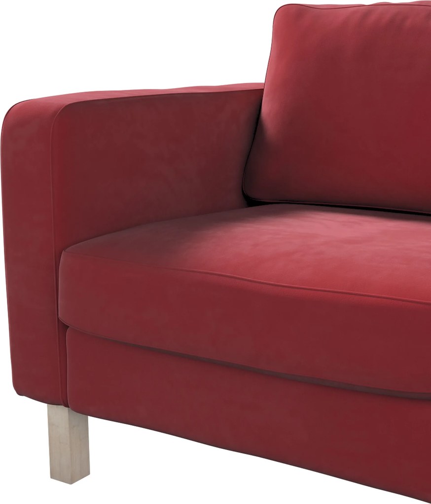 Potah na křeslo IKEA Karlstad, krátký barva červená látka lesklé, sametová