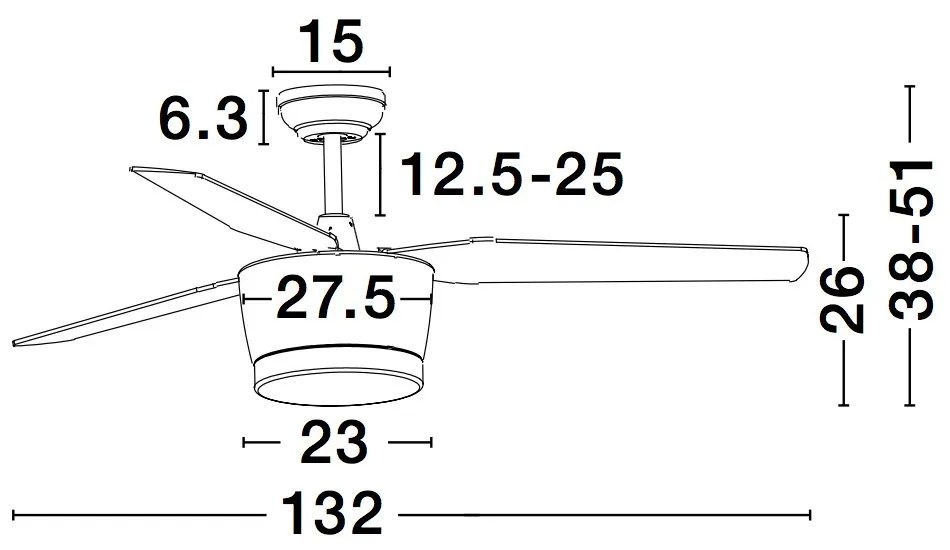 NOVA LUCE MONSOON 5260251 52“ černá/tmavé dřevo Reverzní stropní ventilátor