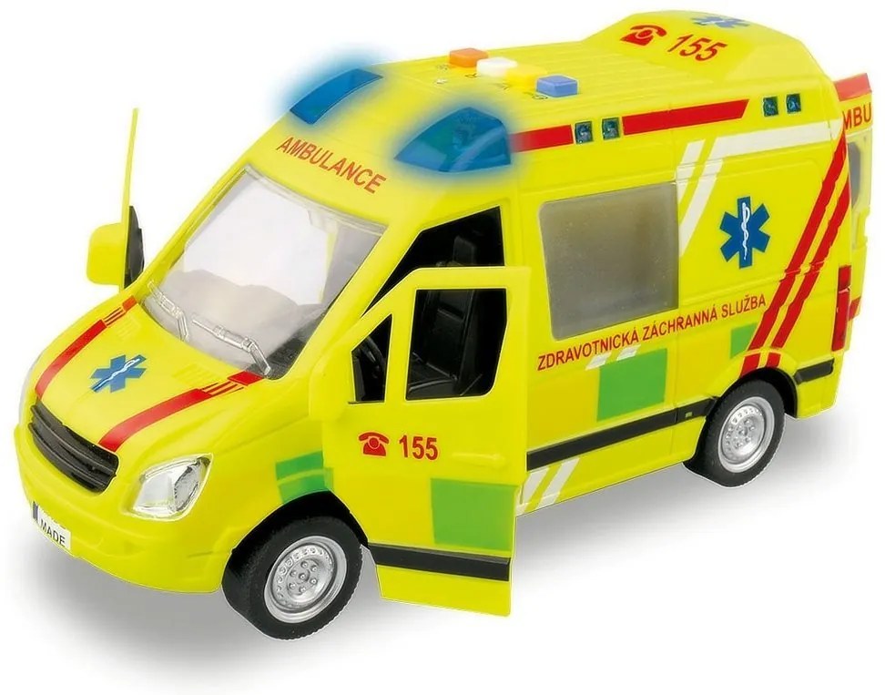 Auto made ambulance, na setrvačník, s reálným hlasem posádky, 21cm