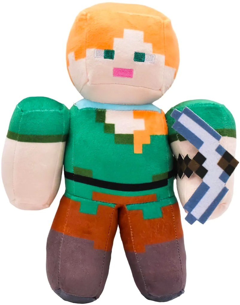 Plush minecraft alex s krumpáčem 27 cm