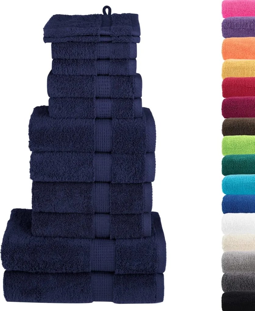 12dílná sada ručníků Premium SOLUND navy modrá 600 g/m² 137575