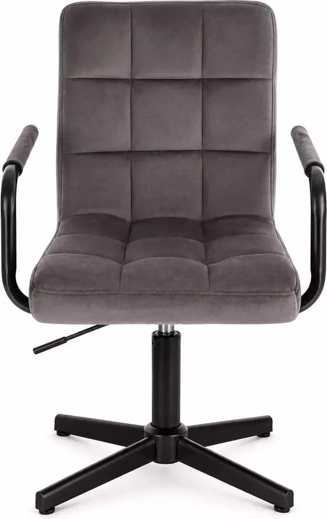 LuxuryForm DESIGN Otočná židle VERONA BLACK VELUR na černém kříži - tmavě šedá