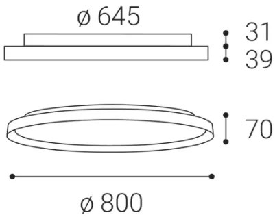 Led2 Stropní LED svítidlo MOON ø 80 cm Barva: Bílá, Stmívání: Casambi TW