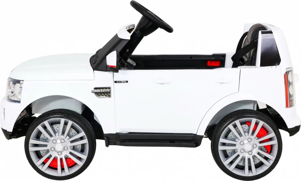Ramiz Land Rover Discovery elektrické auto pro děti bílé SUV + dálkové ovládání