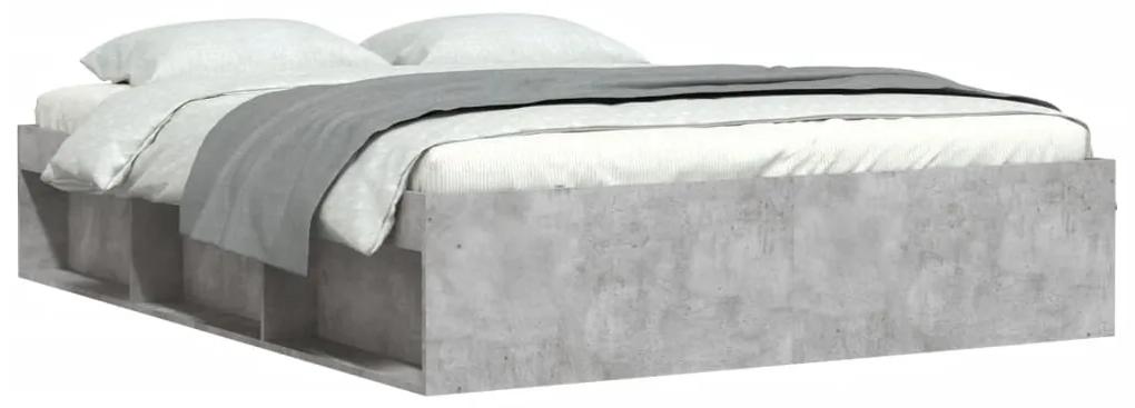 vidaXL Rám postele betonově šedý 140 x 200 cm