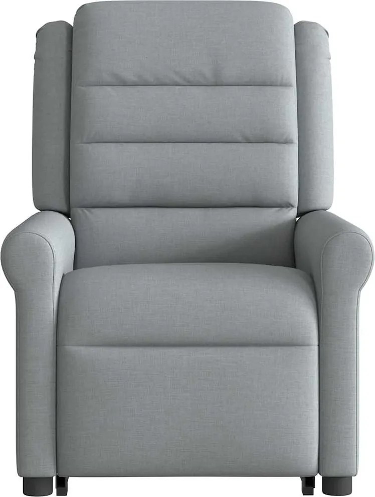 Zvedací polohovací křeslo světle šedé textil 3303314