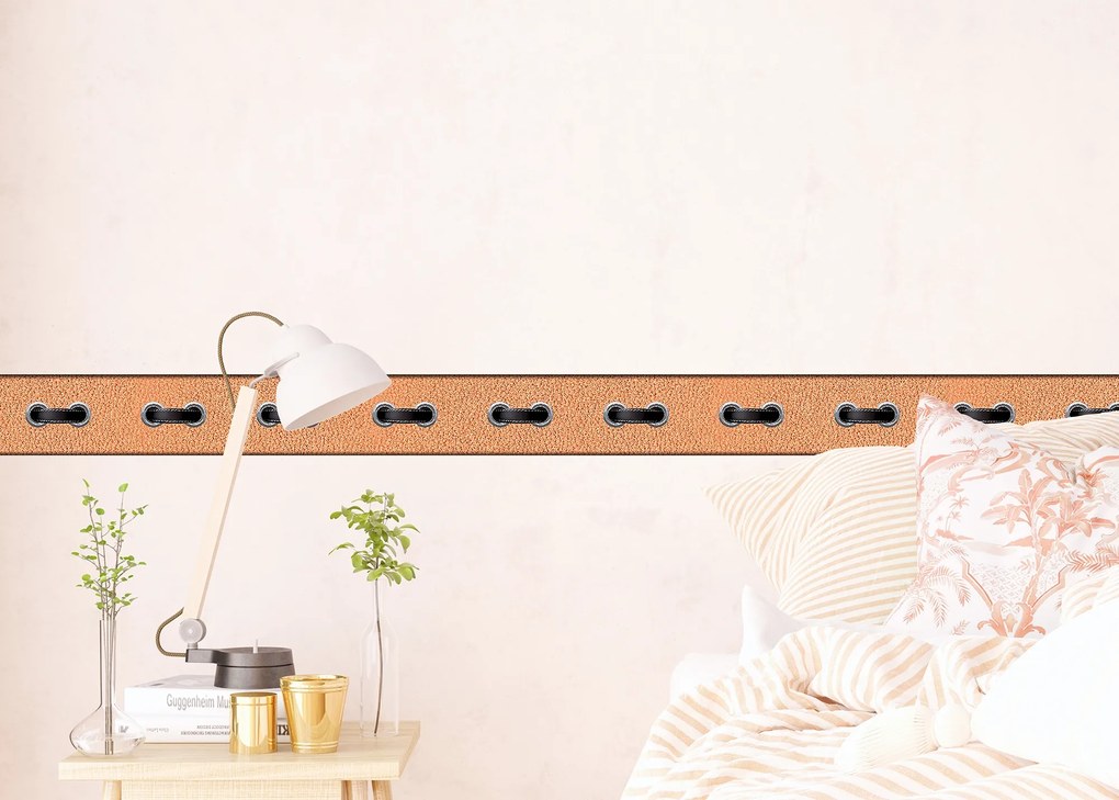Samolepící bordura na zeď Kožený Pásek | 5 m x 13.8 cm | DWB8245