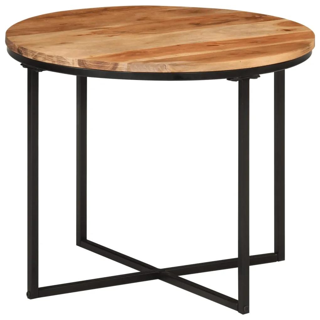 Konferenční stolek 55x55x45 cm masivní akáciové dřevo a železo - Default Title