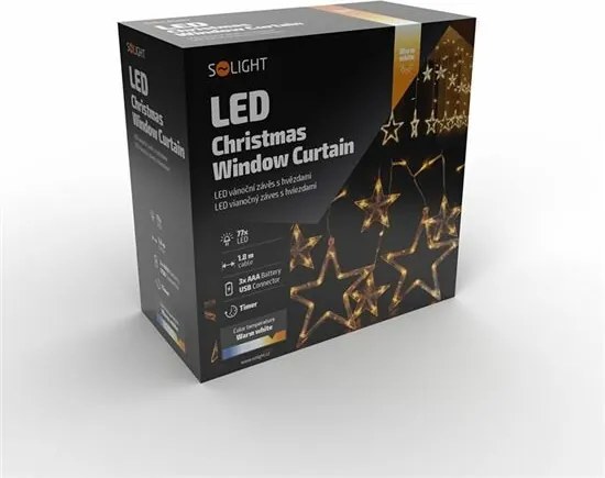 Solight Závěsné osvětlení hvězdy 1,8 m, 77 LED
