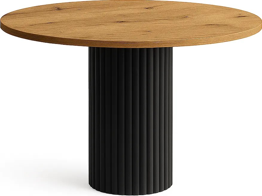 NW Kulatý jídelní stůl NESTORIO 4, 110 cm Barva/ dekor: Bílý mramor, Barva nohy stolu: Černá