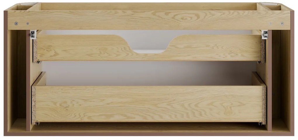 Koupelnová sestava Ovalia s deskou, umyvadlem a skříňkami 120 cm dub Cremona