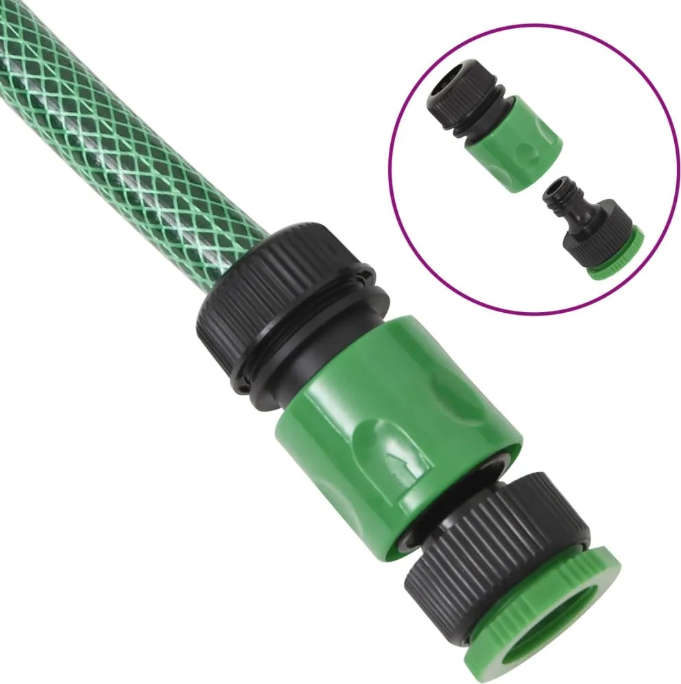 Zahradní hadice se sadou koncovek zelená 0,75" 50 m PVC 154384