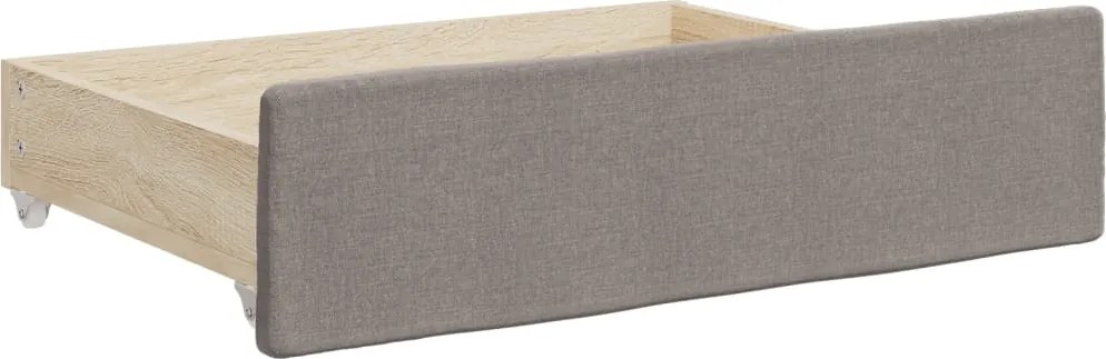 Válenda s přistýlkou a zásuvkami taupe 80 x 200 cm textil 3196630