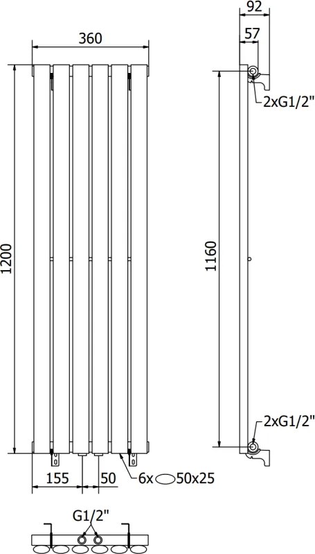 Mexen Oregon, topné těleso 1200 x 360 mm, 417 W, bílá, W202-1200-350-00-20