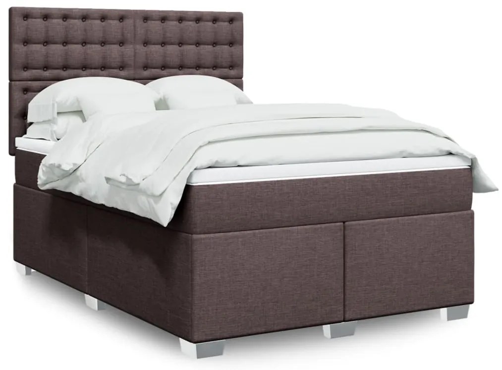 Box spring postel s matrací tmavě hnědá 160x200 cm textil 3292856