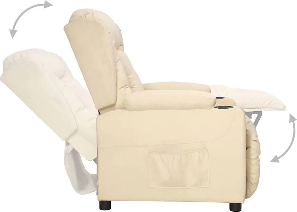 Polohovací křeslo krémové textil 339057