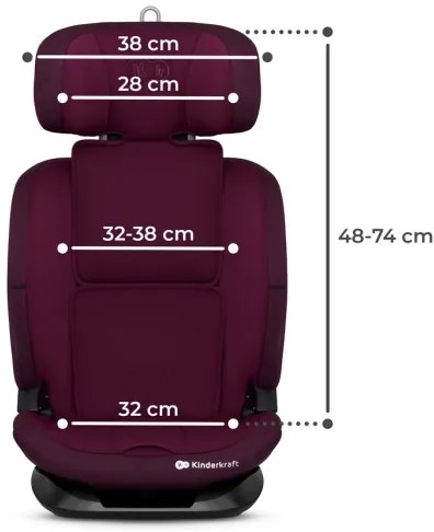 KINDERKRAFT - Autosedačka ONETO 3 i-Size (76-150 cm) + Isofix Cherry pearl