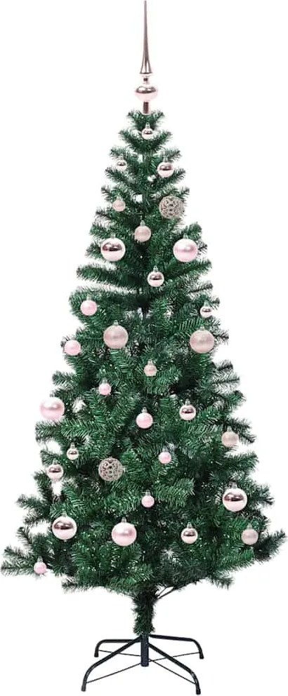 Umělý osvětlený vánoční stromeček Zelená 150 cm PVC a kov 3396751