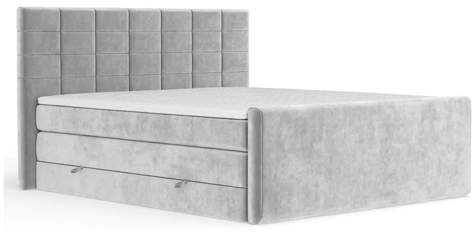Světle šedá boxspring postel s úložným prostorem 160x200 cm Ava – Maison de Rêve