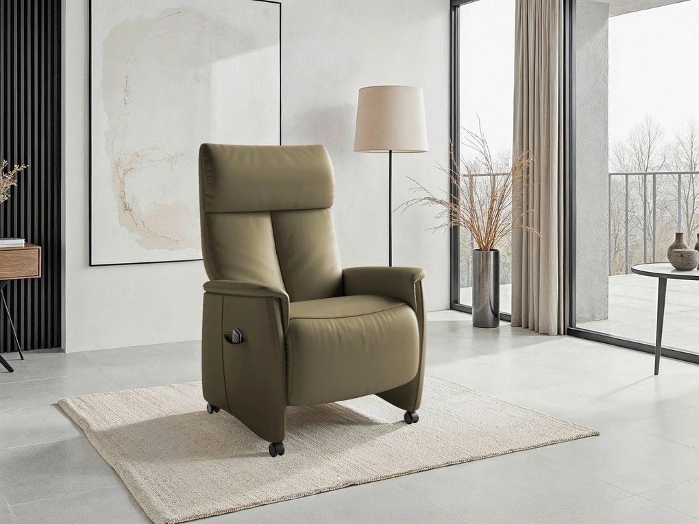 XXXLutz RELAXAČNÍ KŘESLO, kůže, olivově zelená Sit & More - Online Only křesla & taburety - 0001440324F3