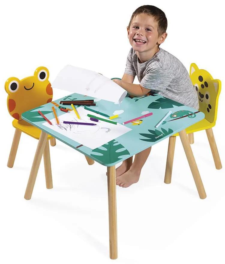 Janod Dřevěný stolek s židlemi Tropik