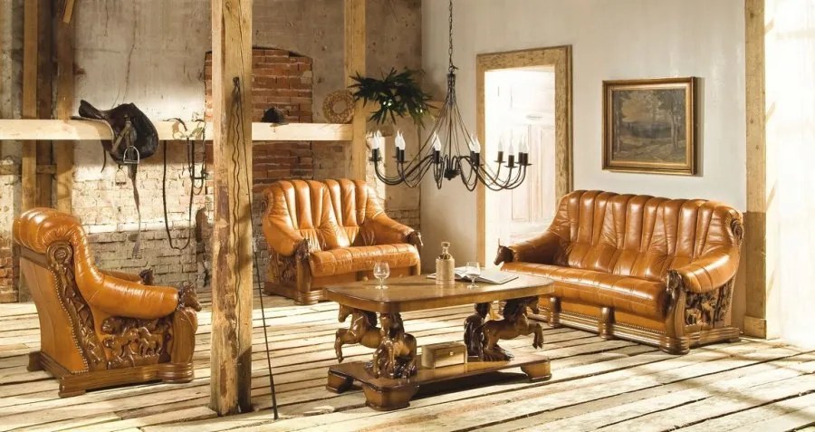 Casarredo - Komfort nábytek Rozkládací trojmístná pohovka OTAKAR kůže | potah: kůže Cappuccino,barva: moření 0233