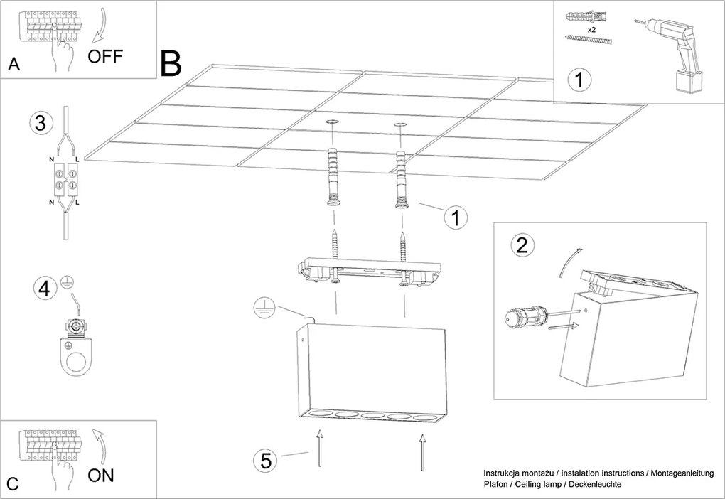 Sollux Lighting Stropní svítidlo SOLE černé LED