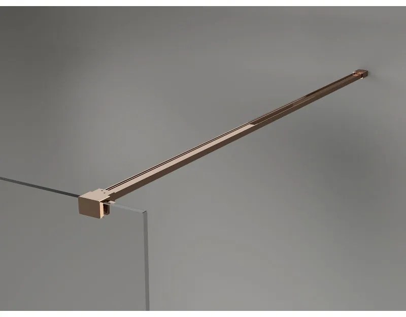 Mexen Lunar sprchová stěna pravá 110 x 200 cm, 8mm čiré sklo, růžové zlato, 830-110-000-60-00-P