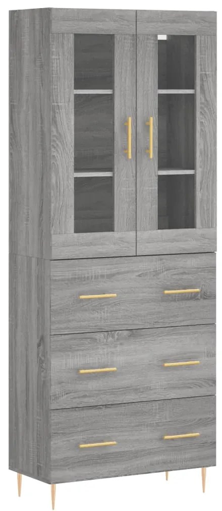 Skříň highboard šedá sonoma 69,5 x 34 x 180 cm kompozitní dřevo - Default Title