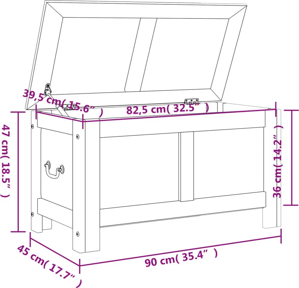 vidaXL Úložná truhla s víkem masivní akáciové dřevo [364919] Barva: Hnědá