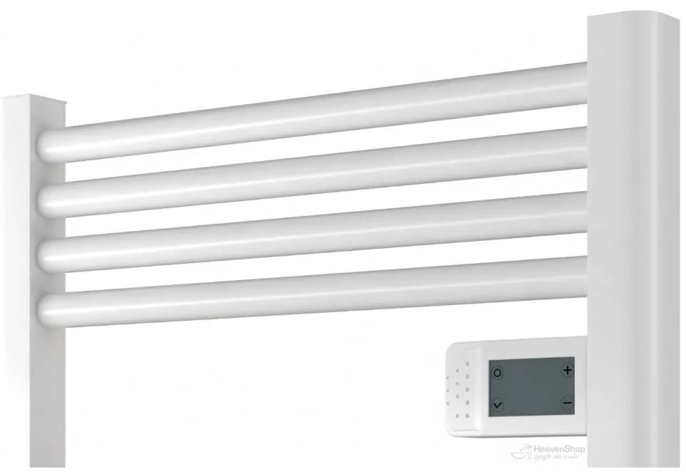 Erga Pago, elektrické topné těleso 540x960 mm s digitálním termostatem, 500W, bílá matná, ERG-LAV-GRZE-E-ALU-960540-WH
