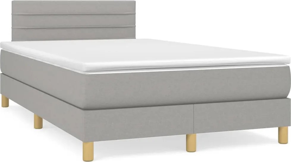 Box spring postel s matrací světle šedá 120 x 200 cm textil 3140681