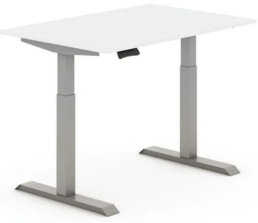 B2B Partner Výškově nastavitelný stůl PRIMO ADAPT, elektrický, 1200x800x735-1235 mm, bílá, šedá podnož